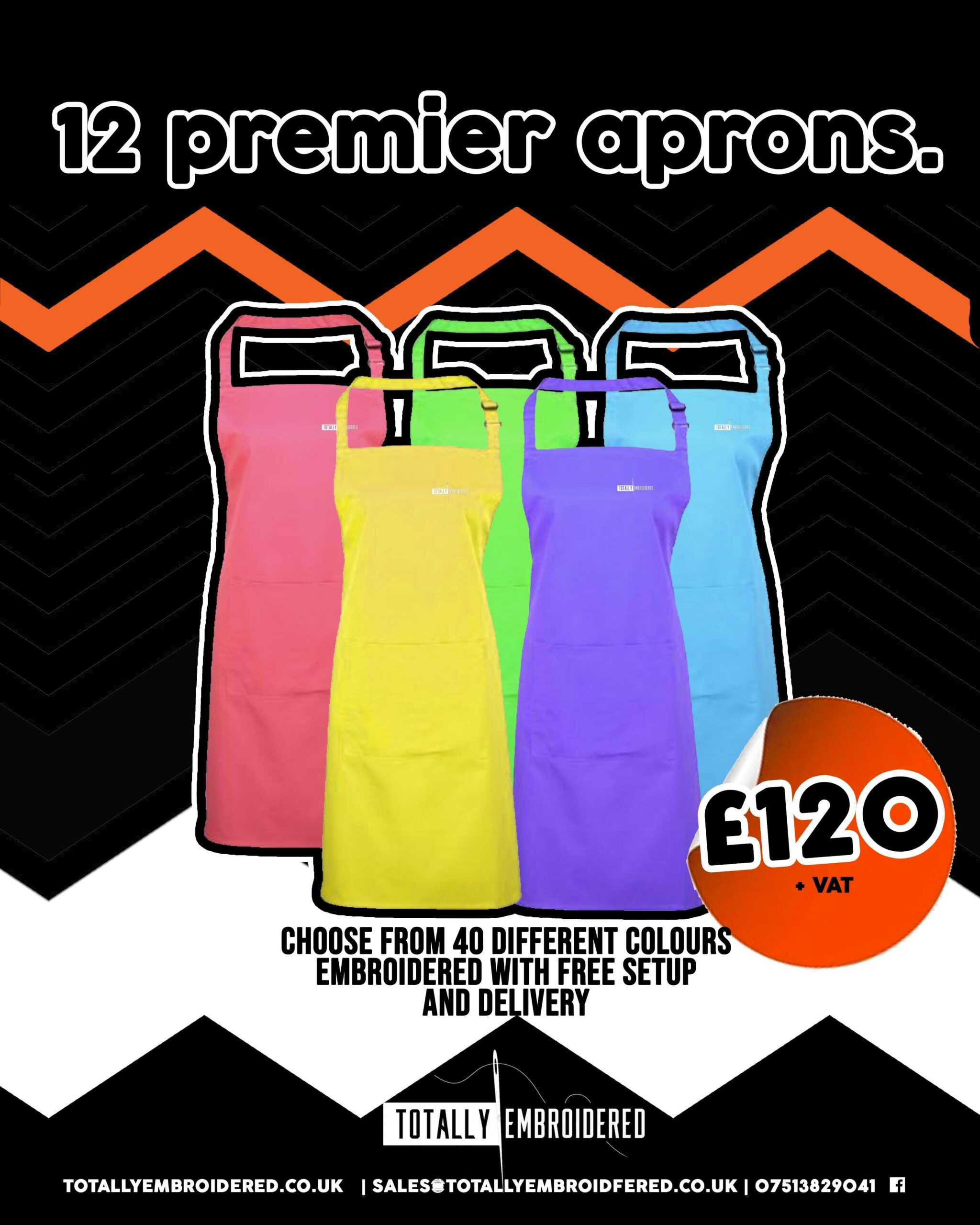Apron Bundle (12 Pack) - Totally Embroidered UK